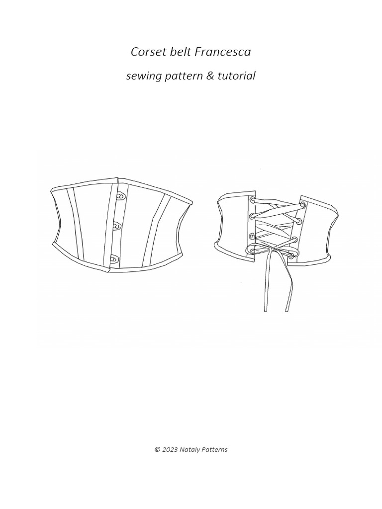 Free Corset Belt Pattern & Tutorial | PDF | Seam (Sewing) | Corset