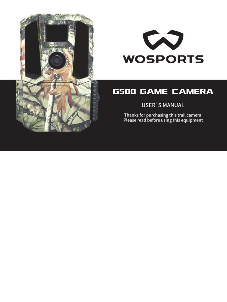 G500 Trail Camera User Manual | PDF | Camera | Film Speed