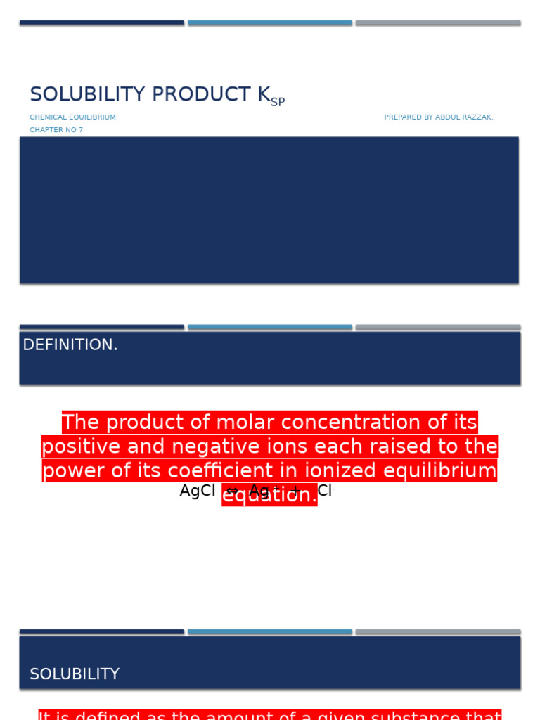 Solubility Product KSP | PDF