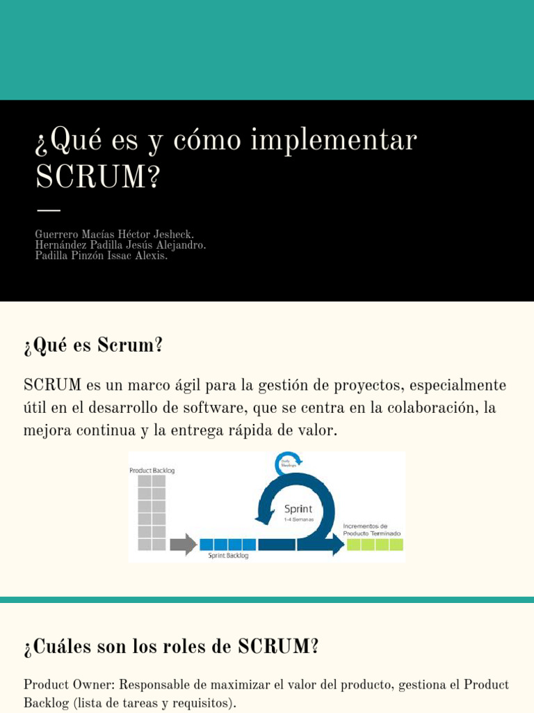 ¿Qué Es y Cómo Implementar SCRUM | PDF | Scrum (desarrollo de software) | Ingeniería de software