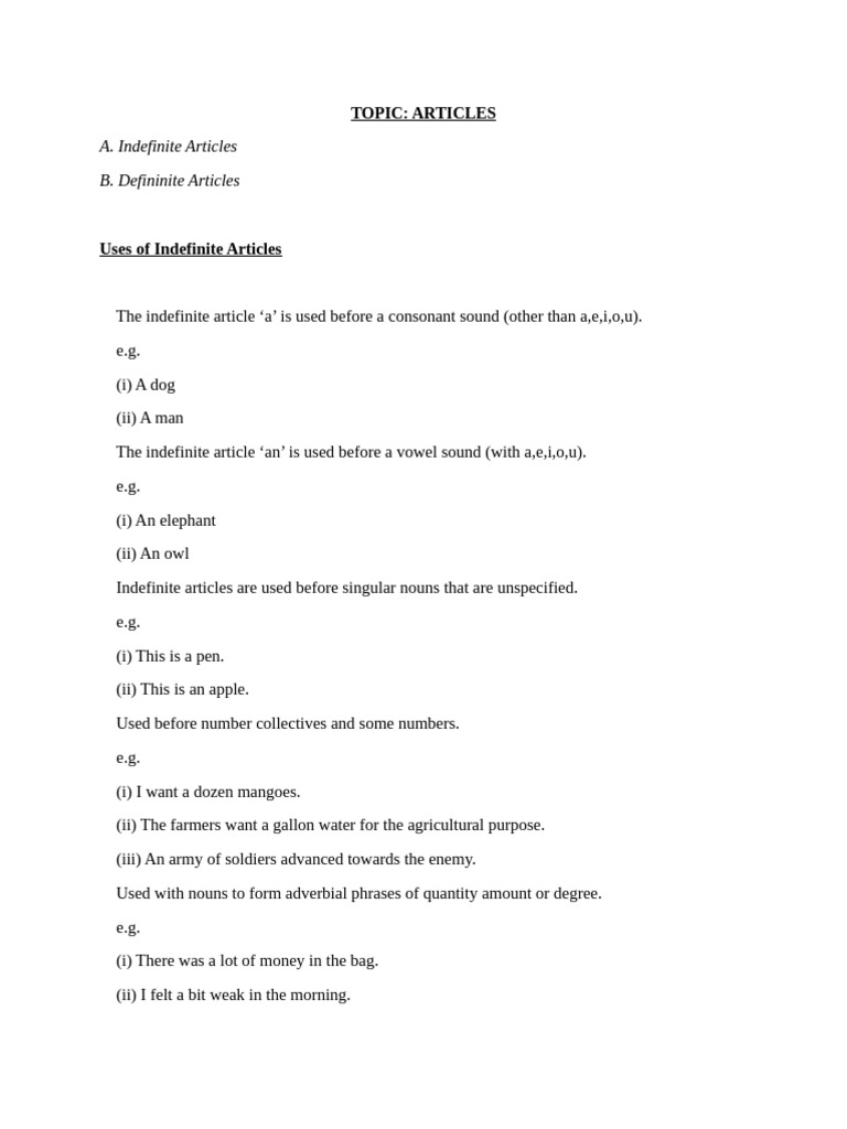 Articles Rules | PDF
