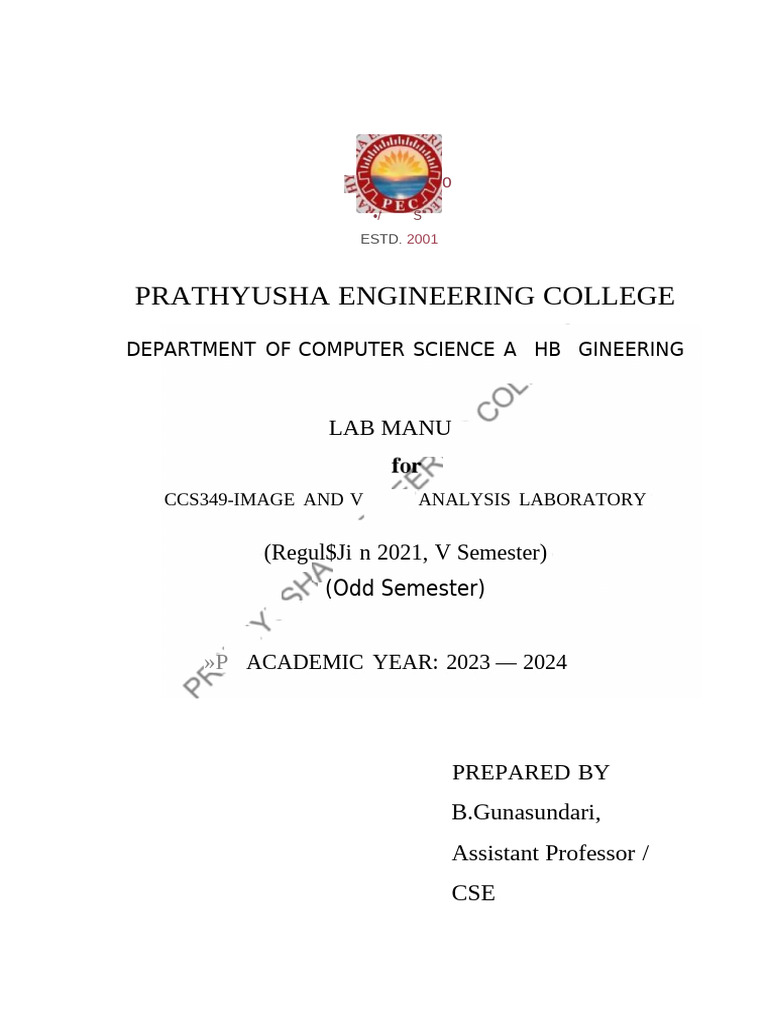 Iva Lab Manual | PDF | Image Processing | Computer Vision