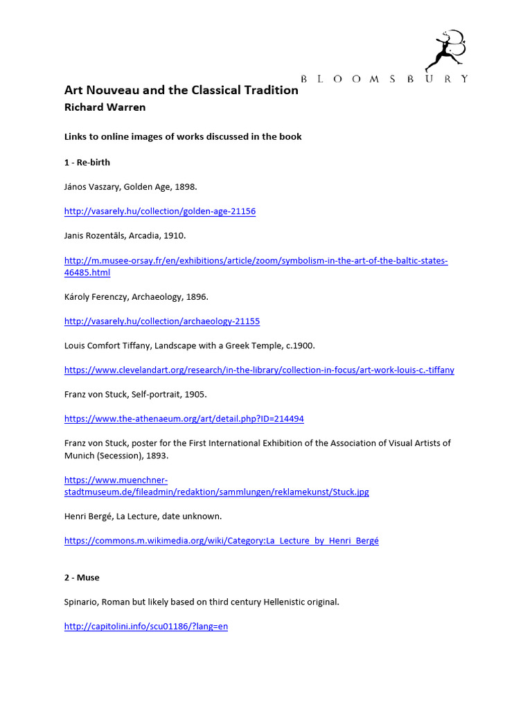 Art Nouveau & Classical Artworks | PDF | Gustav Klimt