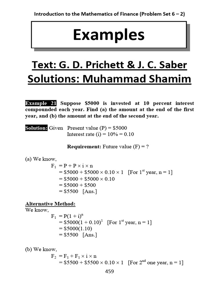 6.2 Problem Set 6 - 2 | PDF | Present Value | Interest