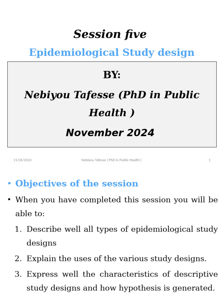 Epidemiological Study Design | PDF | Cohort Study | Randomized ...