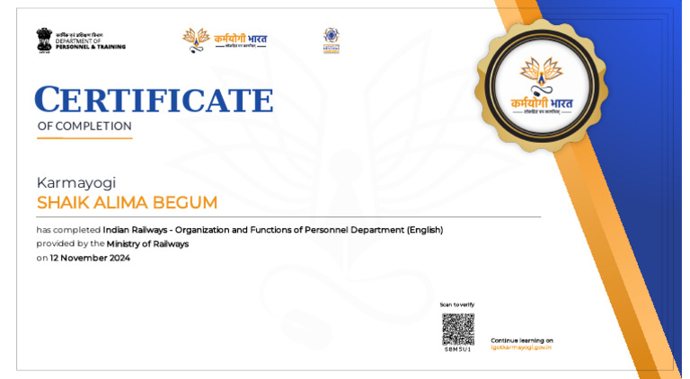 Ertificate: Shaik Alima Begum | PDF