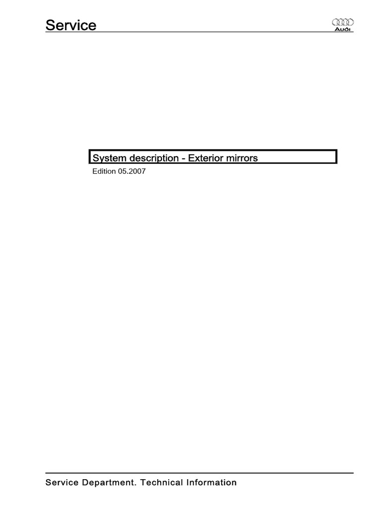 System Description - Exterior Mirrors | PDF | Motor Vehicle ...