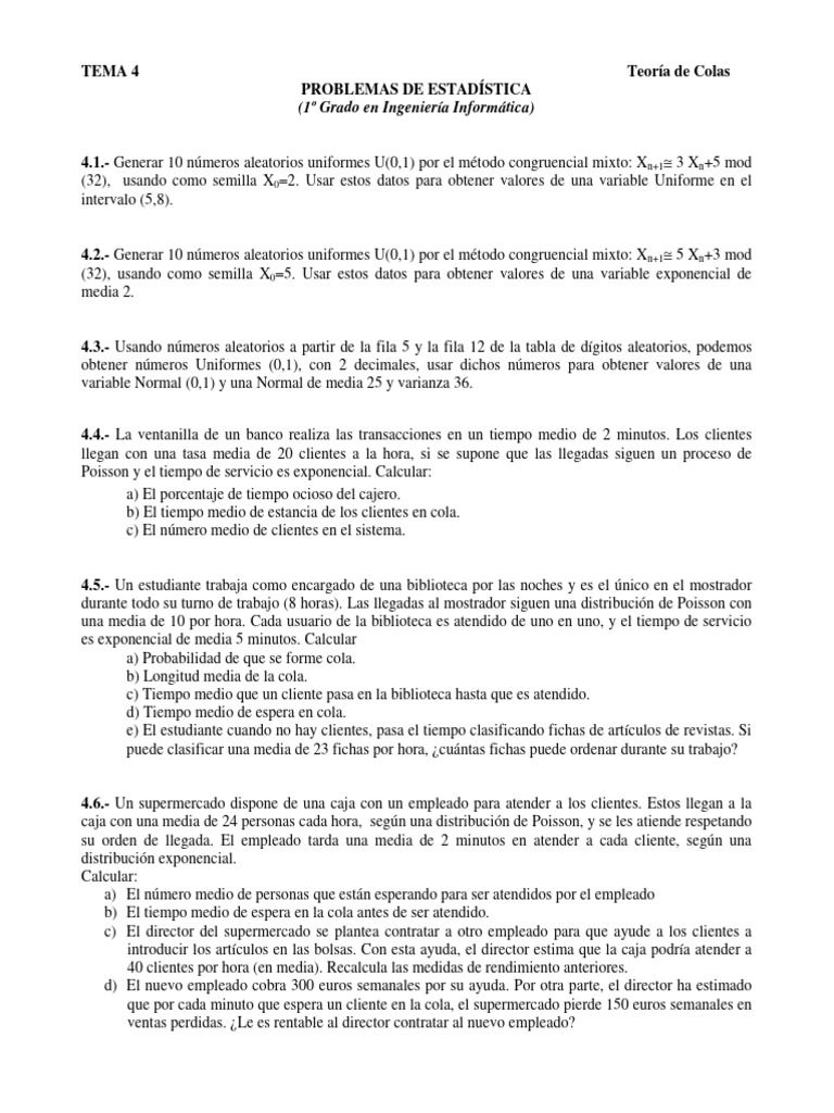 Tema 4 - Problemas | PDF | Distribución normal | Distribución de veneno
