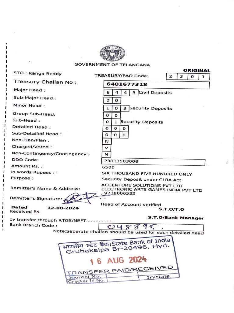 NCCL202443405 Deposit Challan | PDF | Economy Of India