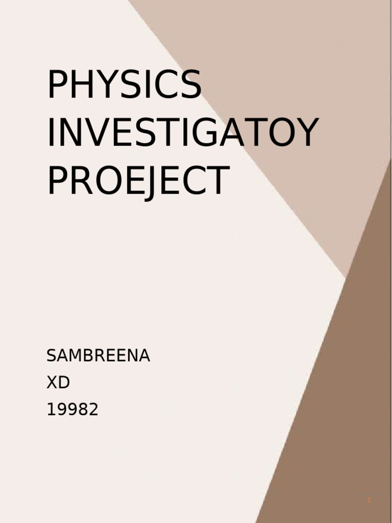 Investigatory Project | PDF | Electrical Engineering | Electromagnetism