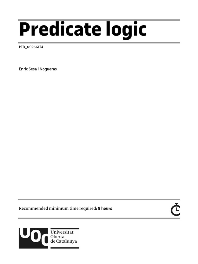 02 Predicate | PDF | First Order Logic | Logic