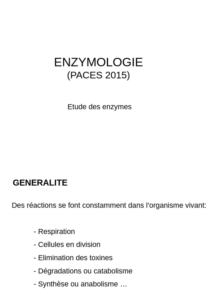 Enzymologie 1 | PDF | Enzyme | Inhibiteur enzymatique