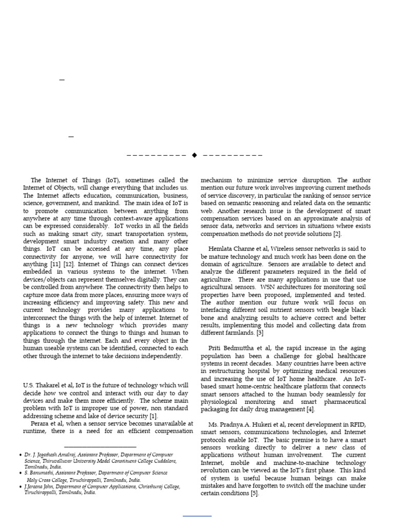 Iot Sensors And Applications A Survey Pdf Internet Of Things Sensor