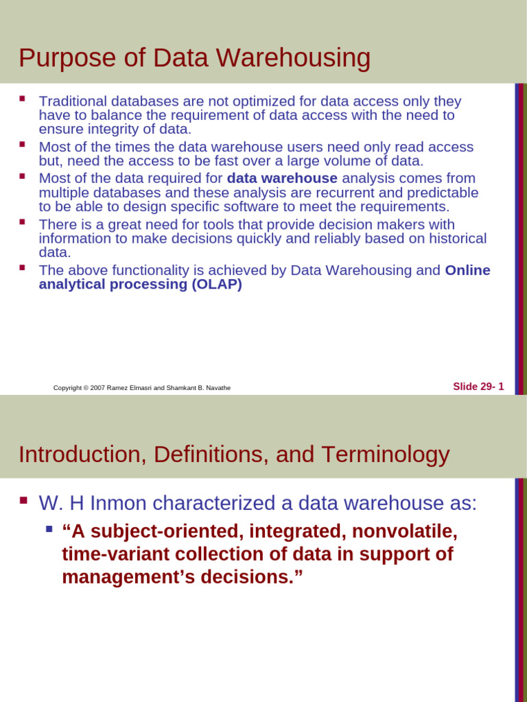 Lec 5DataWarehousing Part1 | PDF | Data Warehouse | Decision Support System
