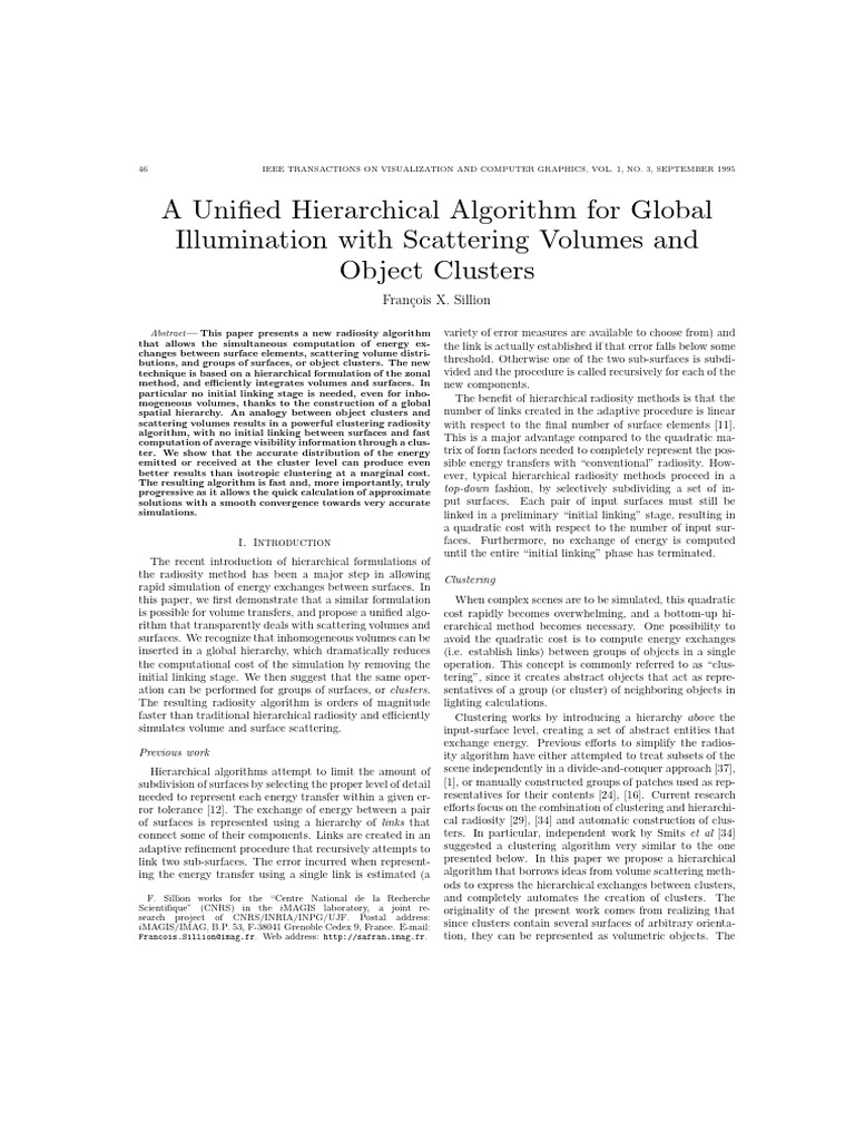 A Unified Hierarchical Algorithm For Global Illumination | PDF | Rendering (Computer Graphics ...