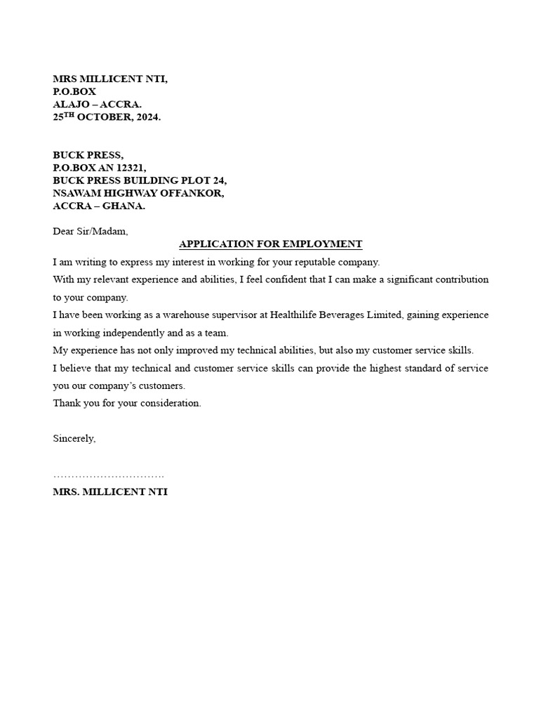 Warehouse Supervisor Job Application | PDF | Business