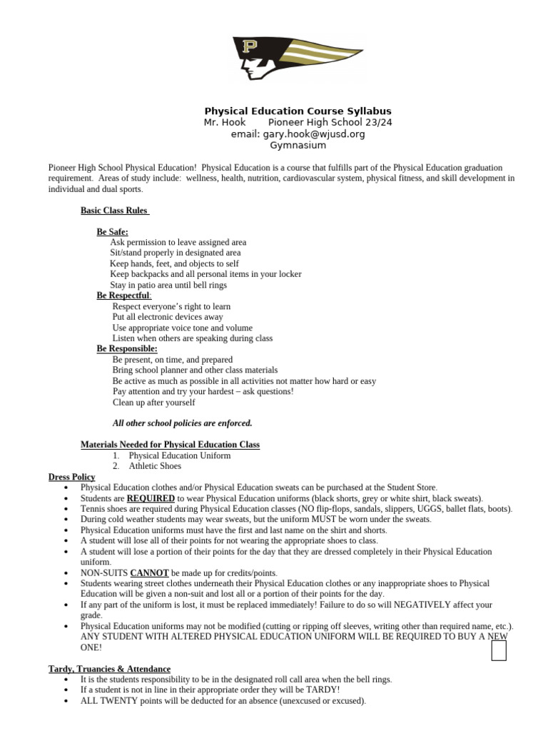 Syllabus 2023-2024 | PDF | Shoe | Physical Education