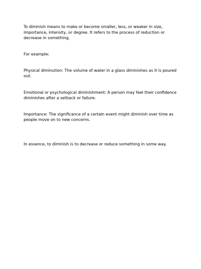 Diminish | PDF