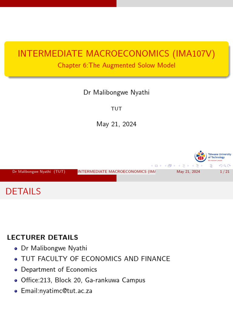 Macro IV Unit 2 Session 1 | PDF | Macroeconomics | Production Function