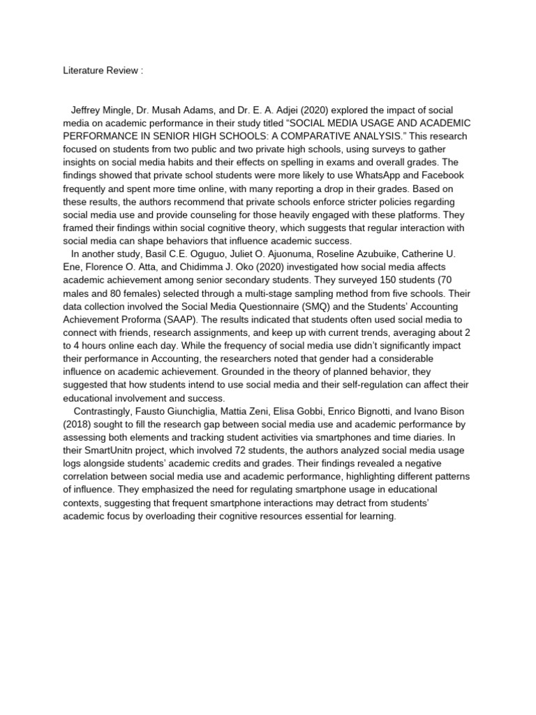 Literature Review | PDF | Social Media | Popular Culture & Media Studies