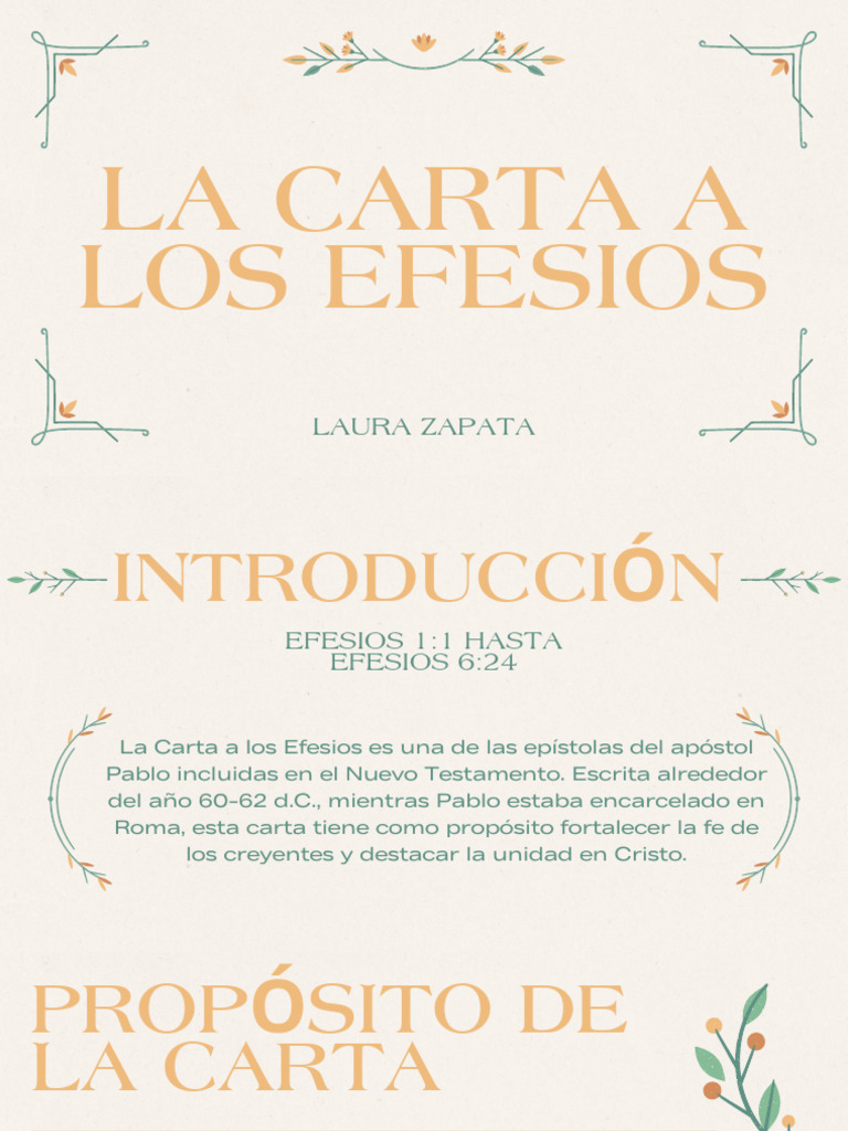 La Carta A Los Efesios | PDF | Cristo (título) | Epístola a los efesios