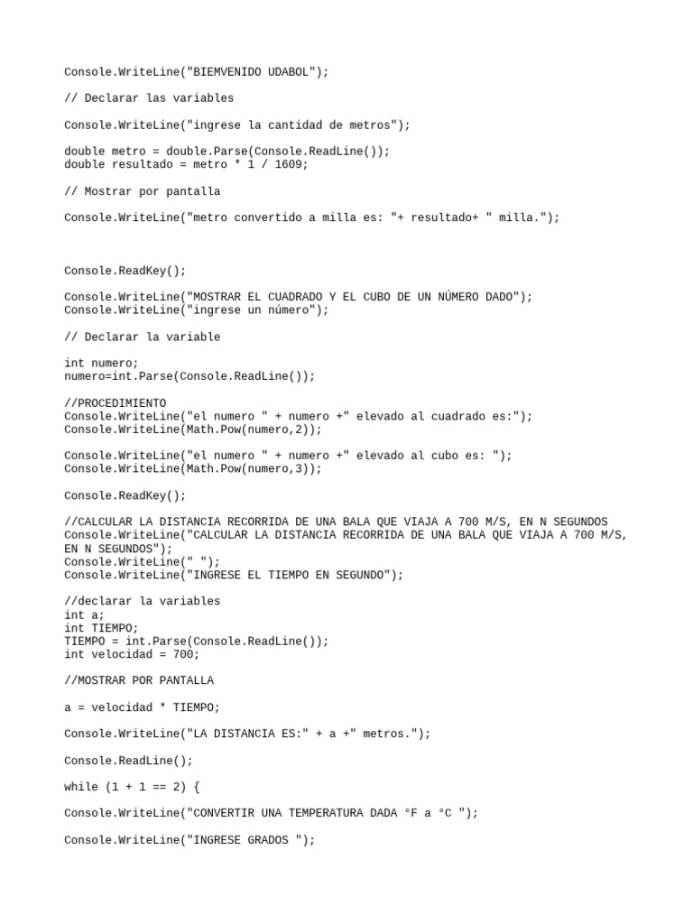 Codigos C# | PDF | C Sharp (lenguaje de programación)