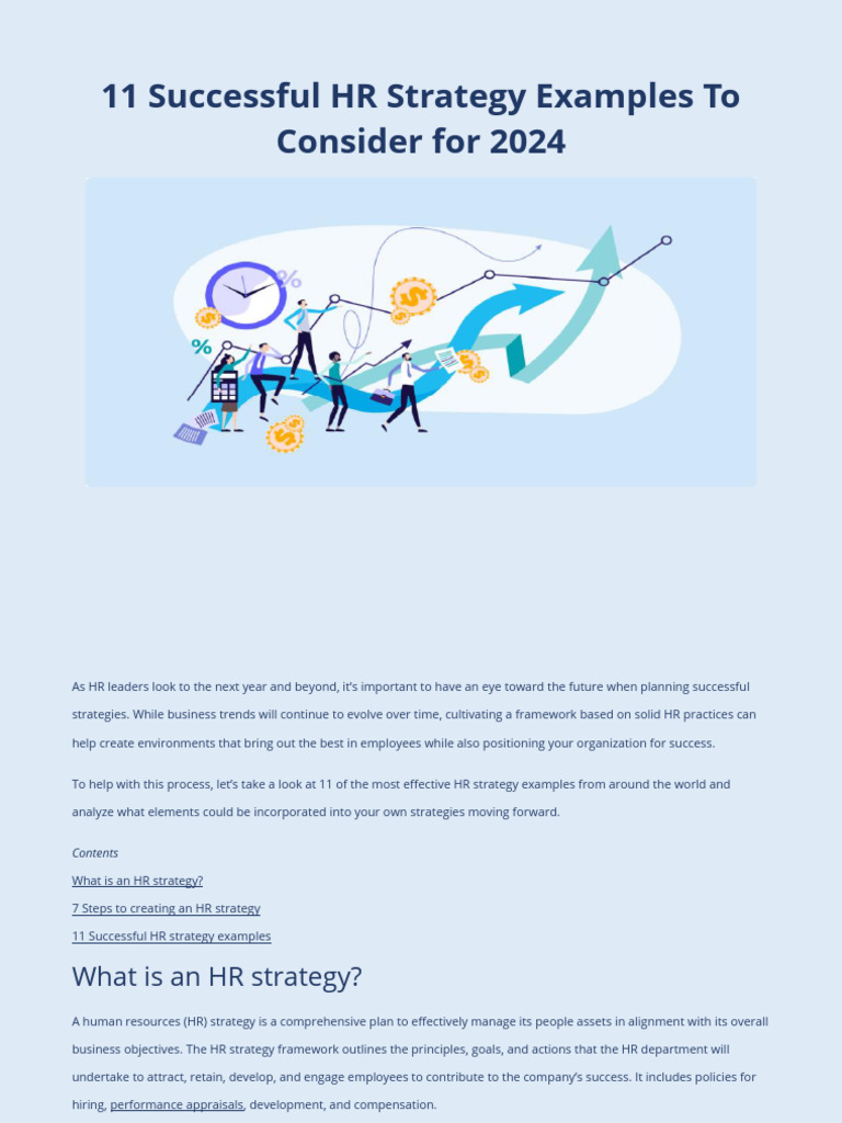 11 Successful HR Strategy Examples To Consider For 2024 | PDF ...