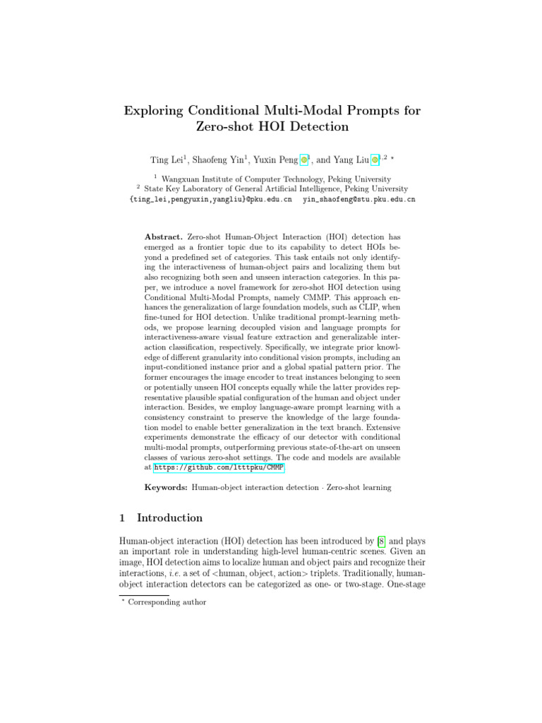 7.exploring Conditional Multi-Modal Prompts For Zero-Shot HOI Detection | PDF | Information ...