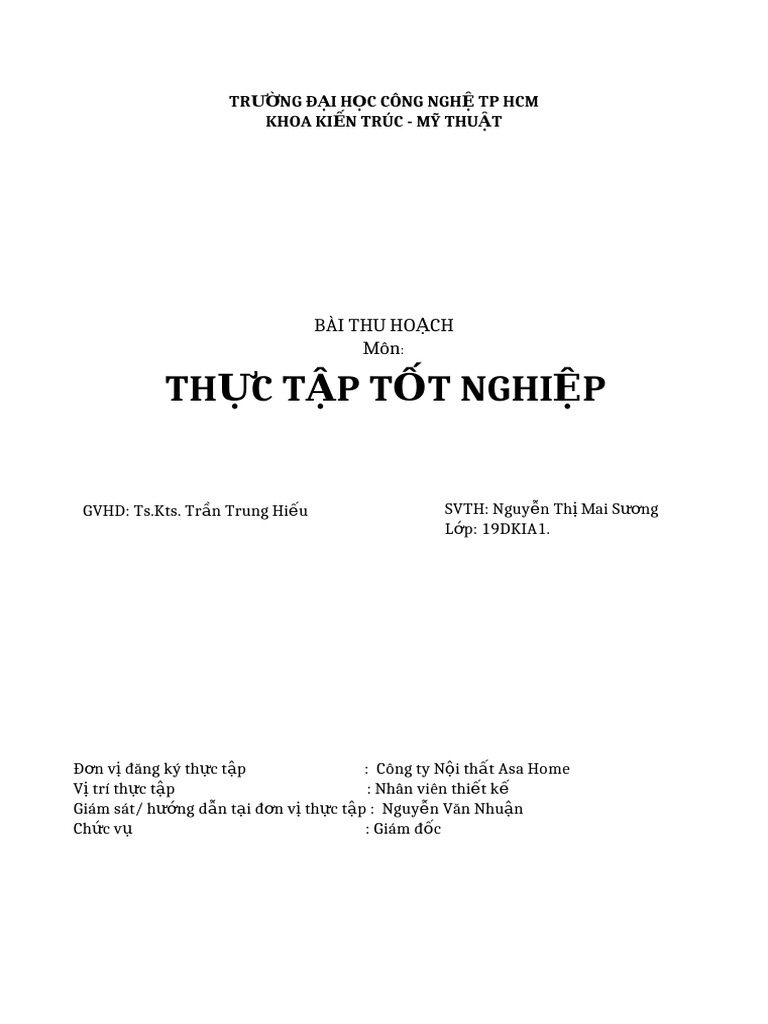 Form Thuc Tap A4 | PDF
