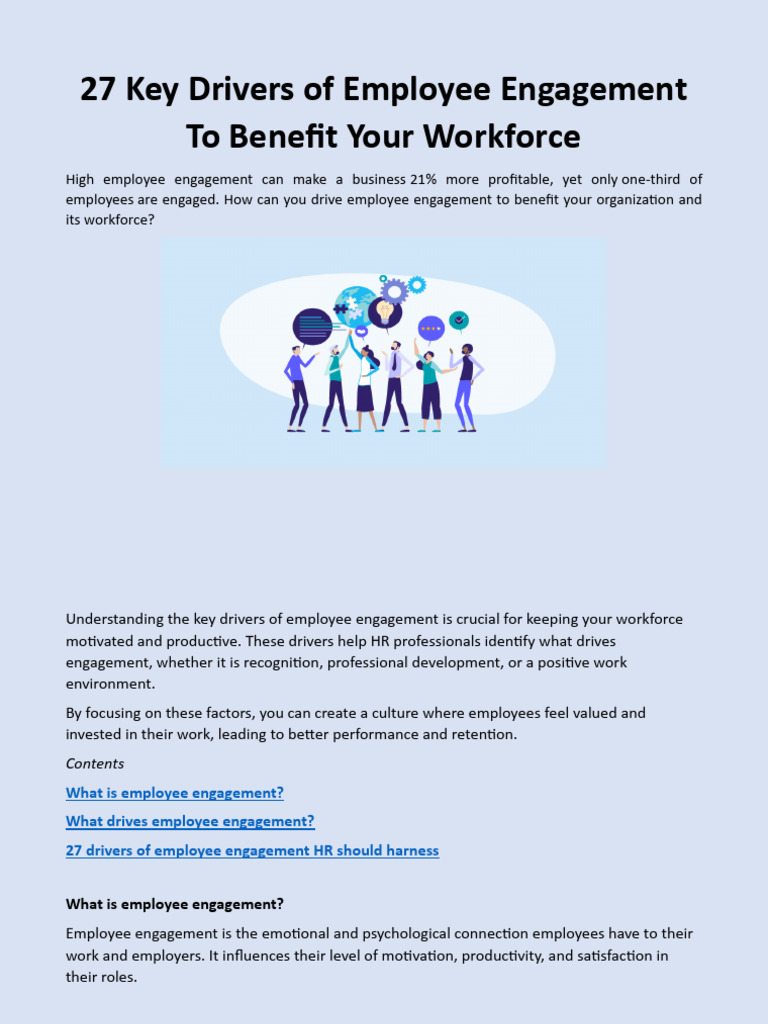 27 Key Drivers of Employee Engagement | PDF | Corporate Social ...