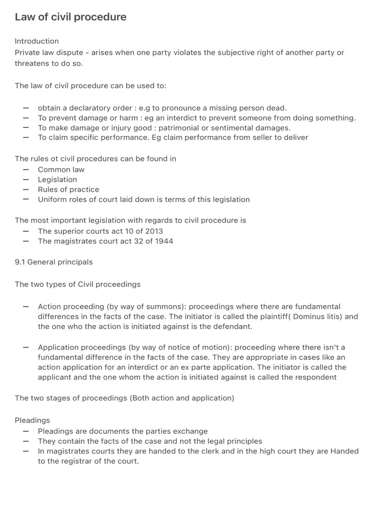 Law of Civil Procedure | PDF | Judiciaries | Public Law