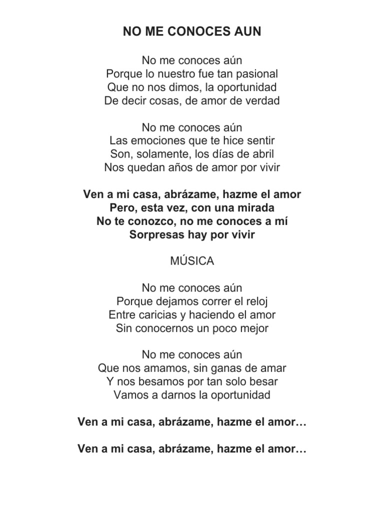 No Me Conoces Aun B | PDF