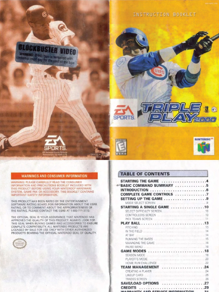 Triple Play 2000 (USA) | PDF | Nintendo | Video Game Hardware