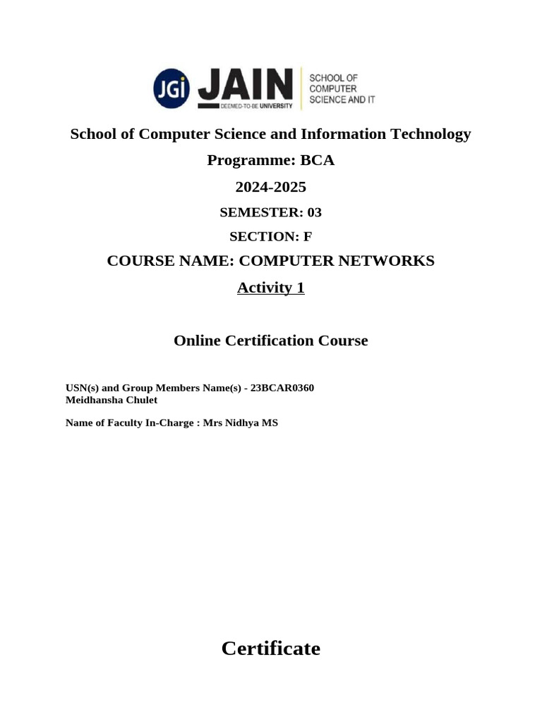 Act1_CN_Meidhansha | PDF | Computer Network | Transmission Control Protocol