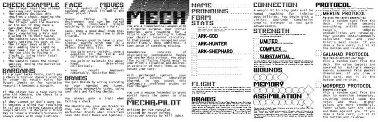 THE MECH Character & Reference Sheets | PDF