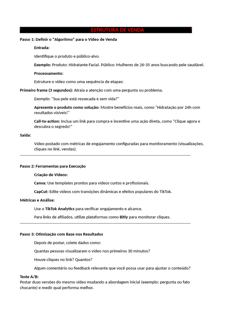 Estrutura de Venda | PDF