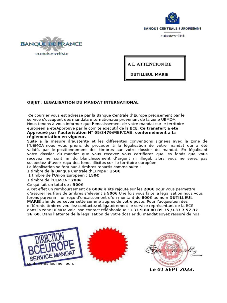 Légalisation du Mandat International | PDF