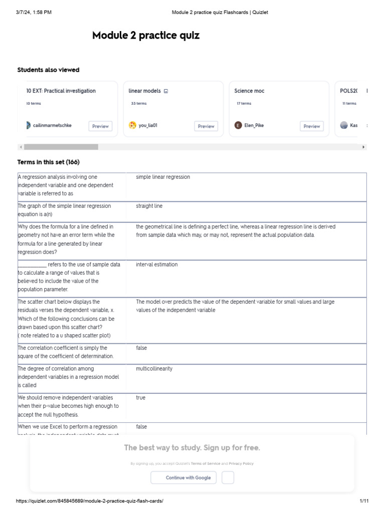 Module 2 | PDF | Regression Analysis | Errors And Residuals