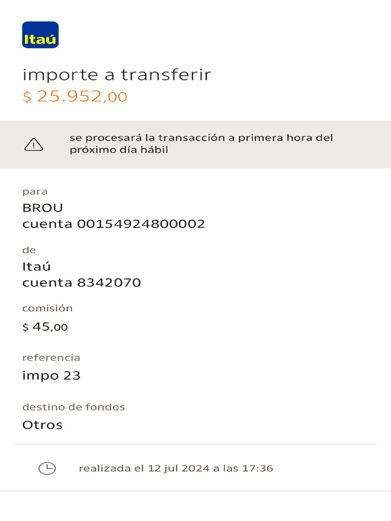 Comprobante Transferencia | PDF