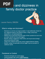 AAFP Dizziness - Evaluation and Management | PDF | Vertigo | Ménière's ...