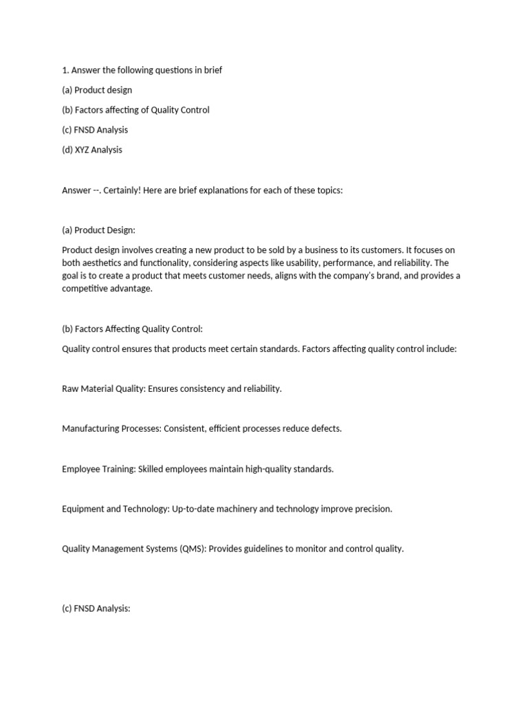 Important Questions Production Management Final For 2nd Sessional | PDF | Supply Chain | Procurement