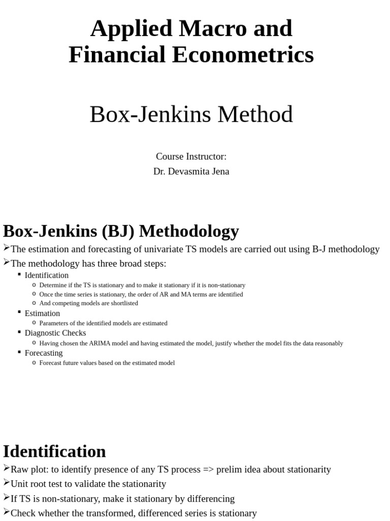 AMFE Module 4 - Box and Jenkins Methodology | PDF | Autoregressive Integrated Moving Average ...