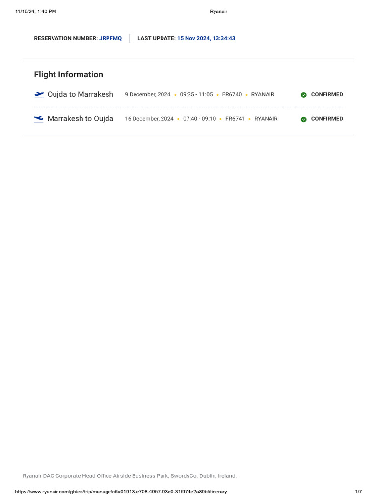 Ryanair Pdf Business Transport