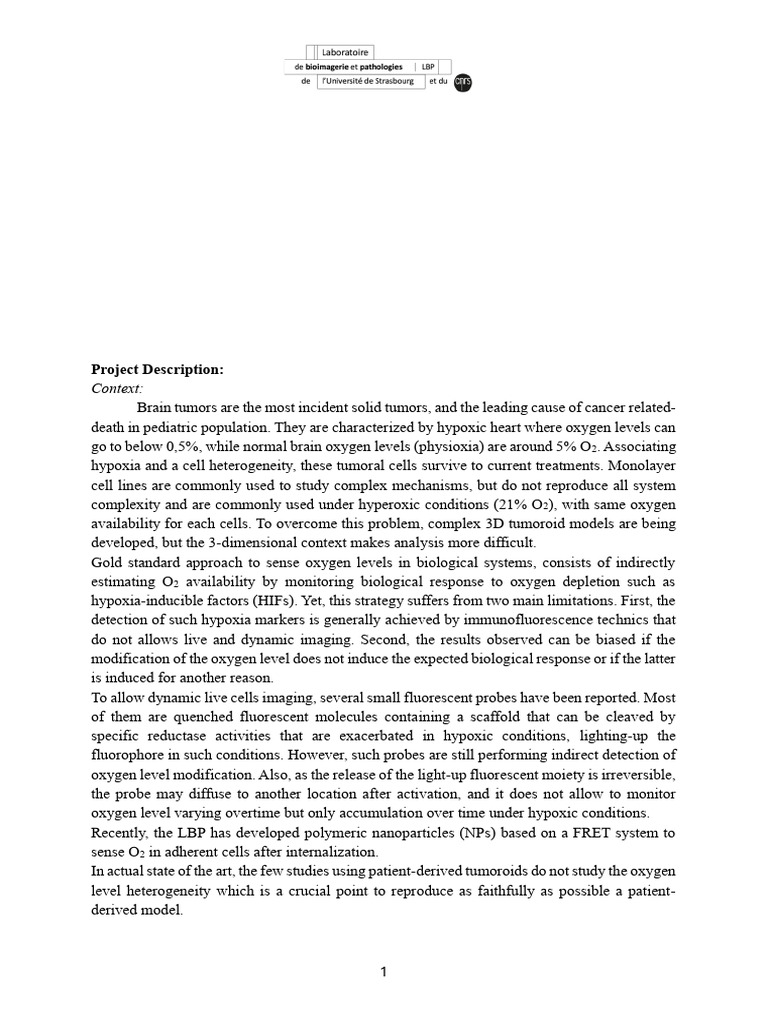 Master Internship Proposal | PDF | Health Sciences | Biology