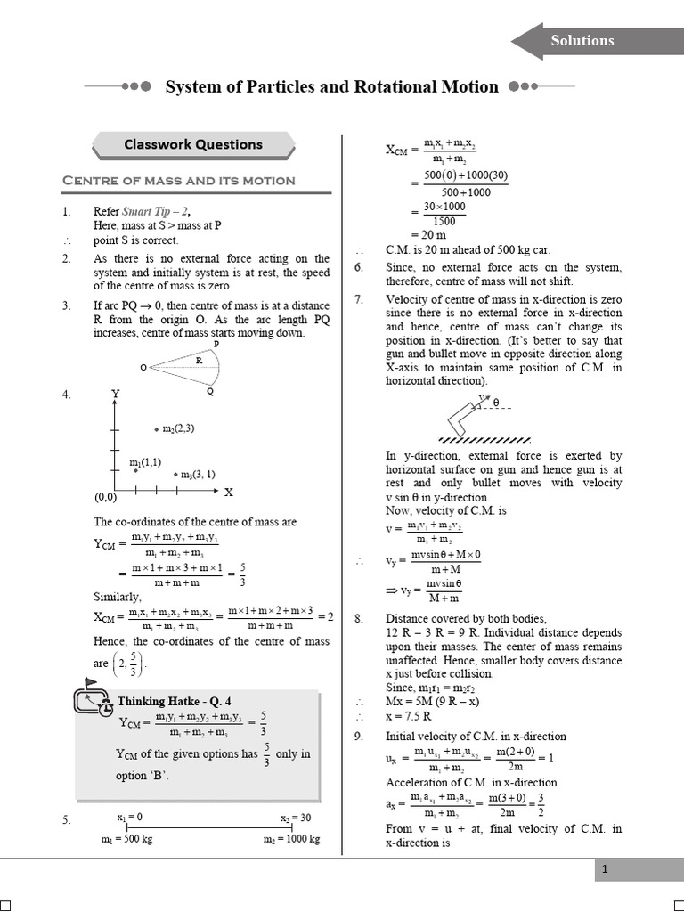 07 System of Particles and Rotational Motion - 640b489c8d8f9 | PDF | Force | Angular Momentum