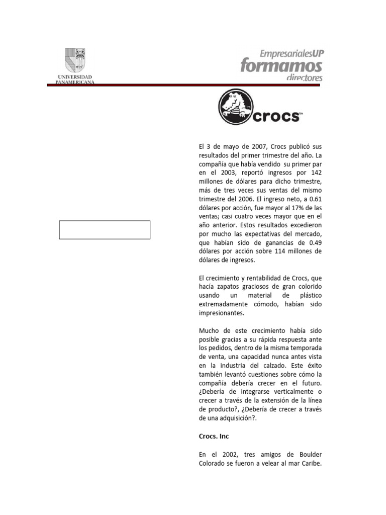 Caso Crocs | PDF | Zapato | Impuestos