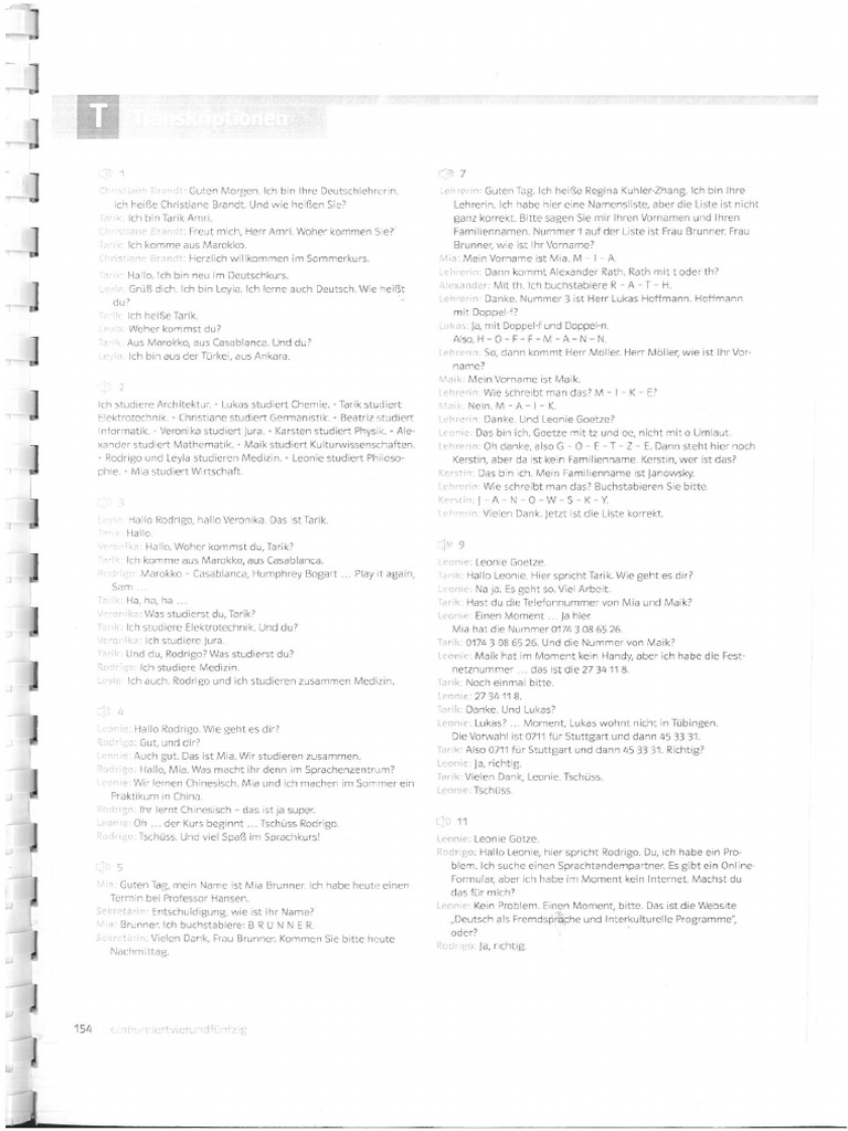 Transkriptionen Audios | PDF