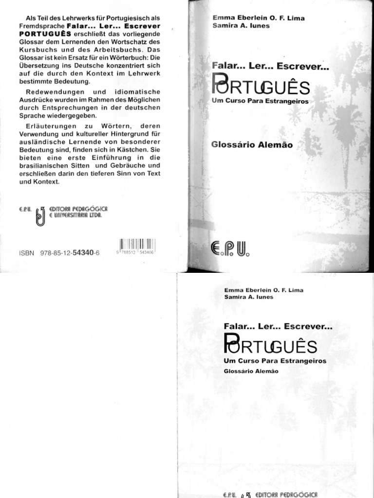 Ler Falar Escrever - Portugues Alemao Portugiesisch Deutsch Glossario ...