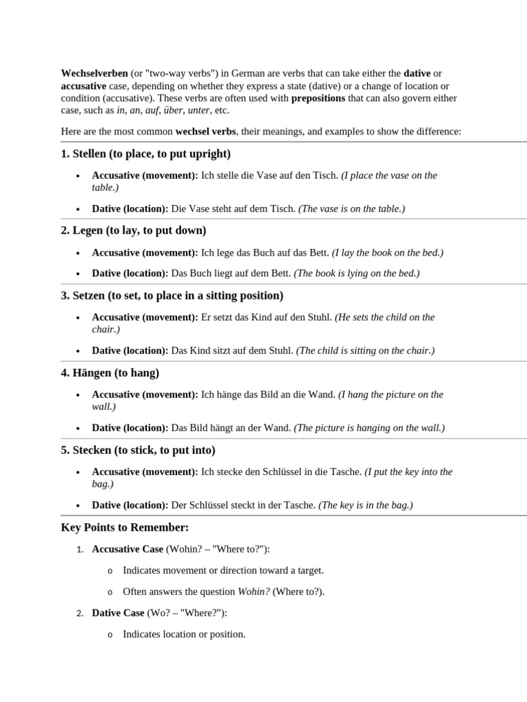 Wechsel Verbs | PDF | Grammar | Semantics