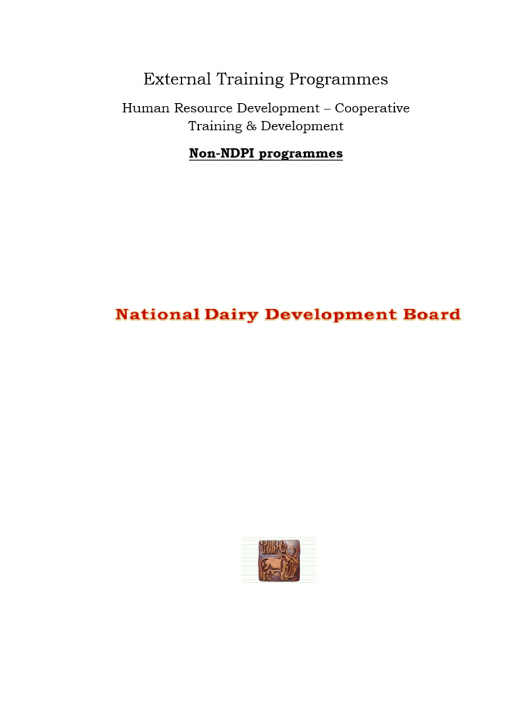 NDDB Anand Training Programmes | PDF | Fodder | Dairy